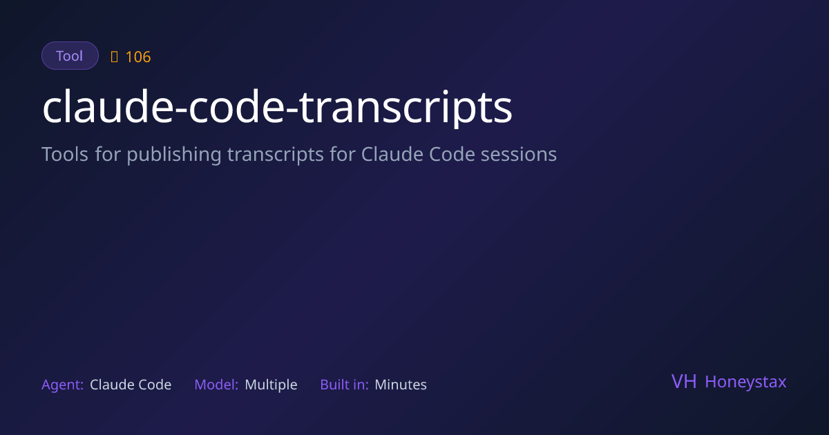 claude-code-transcripts — worth testing on Honeystax