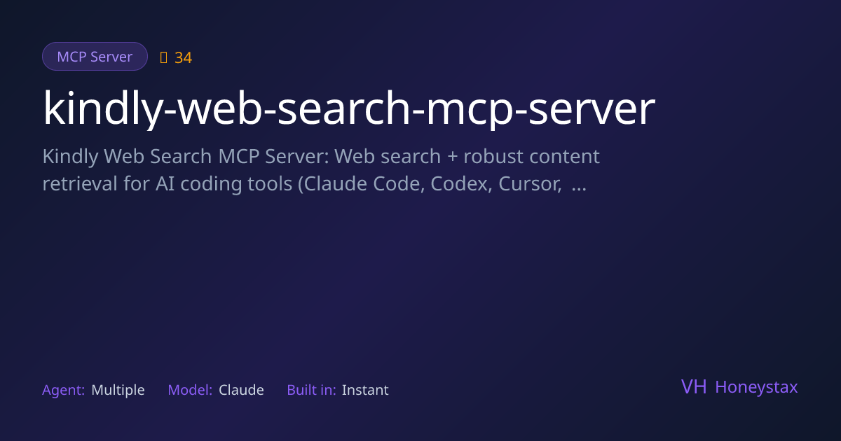 kindly-web-search-mcp-server — worth testing on Honeystax